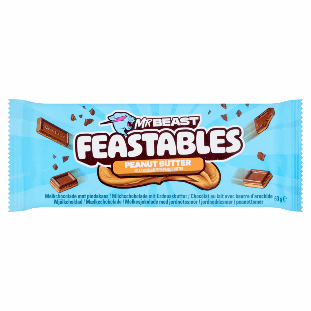 Feastables Mr Beast Milk Chocolate with Peanut Butter 60g by British ...