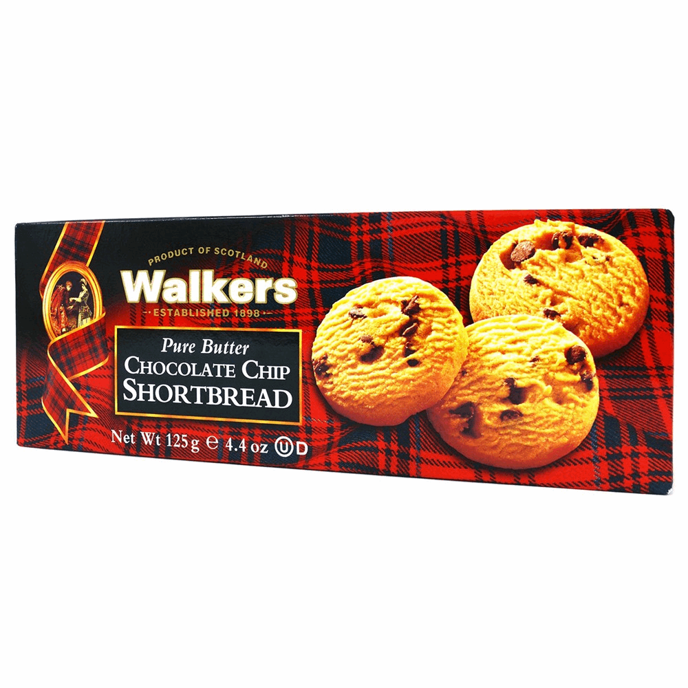 Walkers Pure Butter Chocolate Chip Shortbread 125g by British Store Online