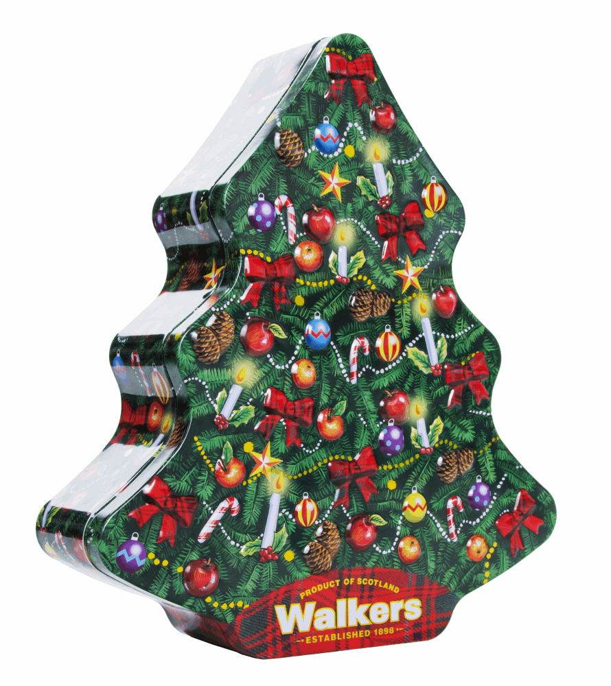 Walkers Festive Shortbread Trees Tin 225g by British Store Online