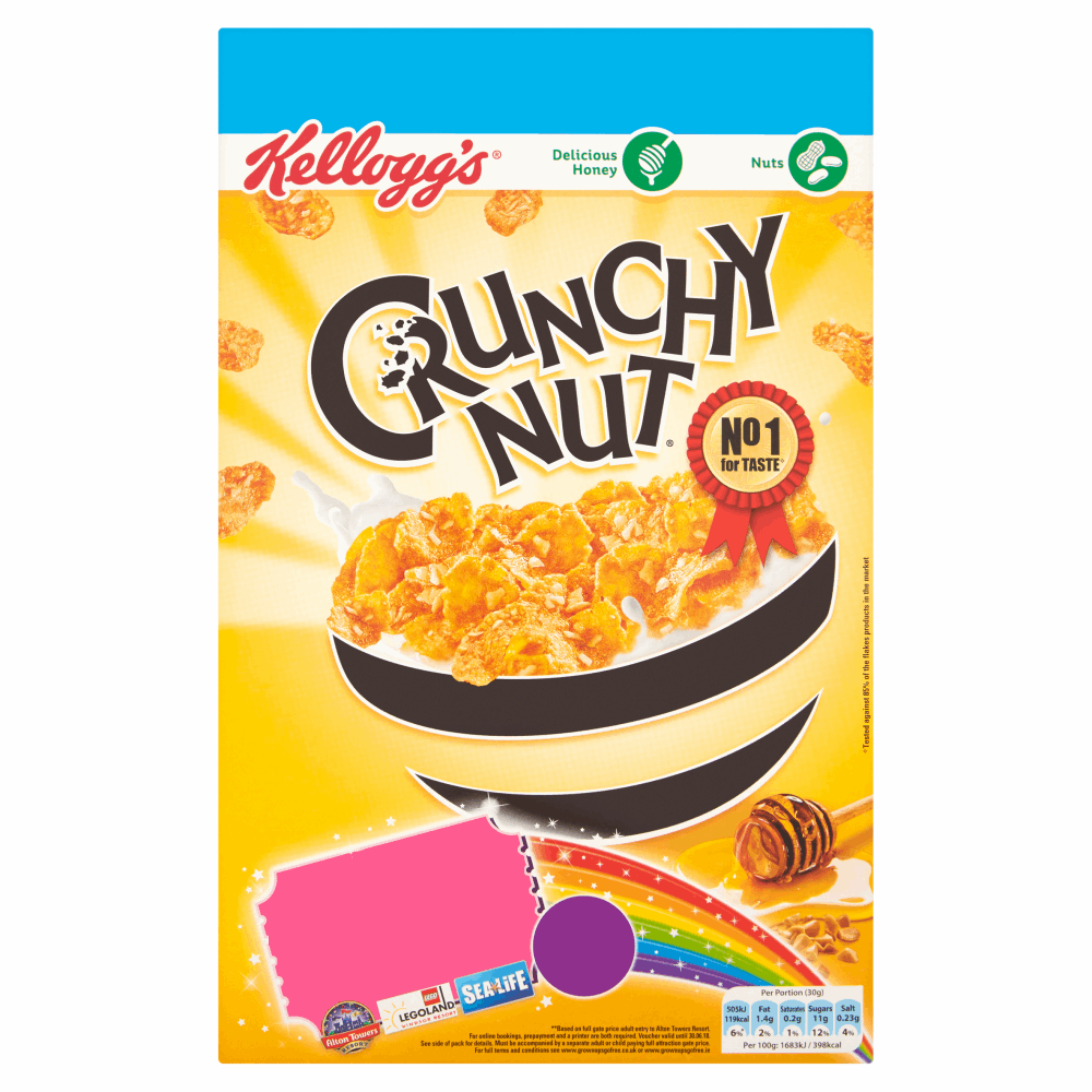 Kellogg's Crunchy Nut Honey & Nut Flakes 500g by British Store Online