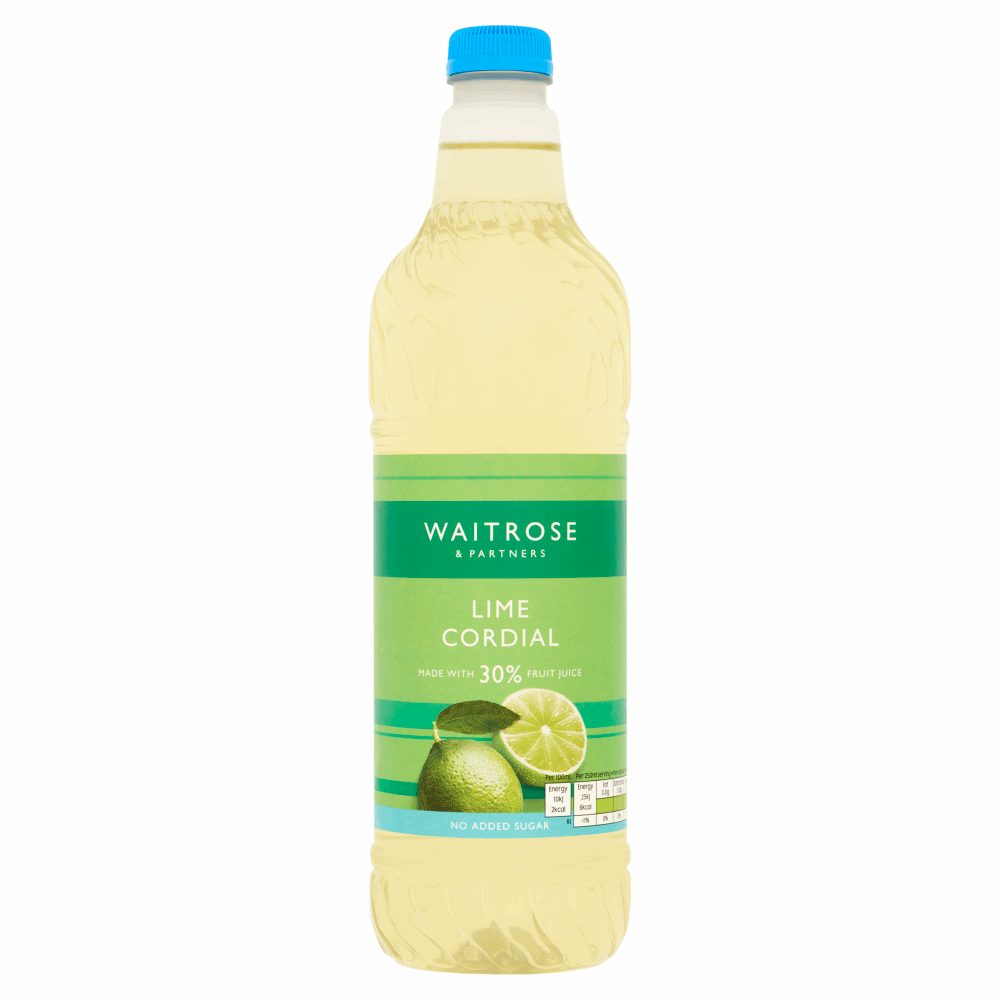 Waitrose Lime Juice Cordial No Added Sugar 1ltr by British Store Online
