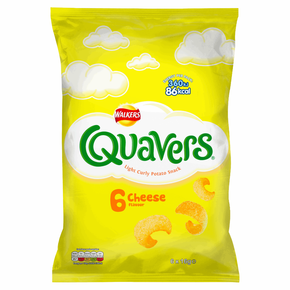 Walkers Quavers Cheese Snacks 6x16g by British Store Online Walkers Quavers Cheese Snacks 6x16g by British Store Online