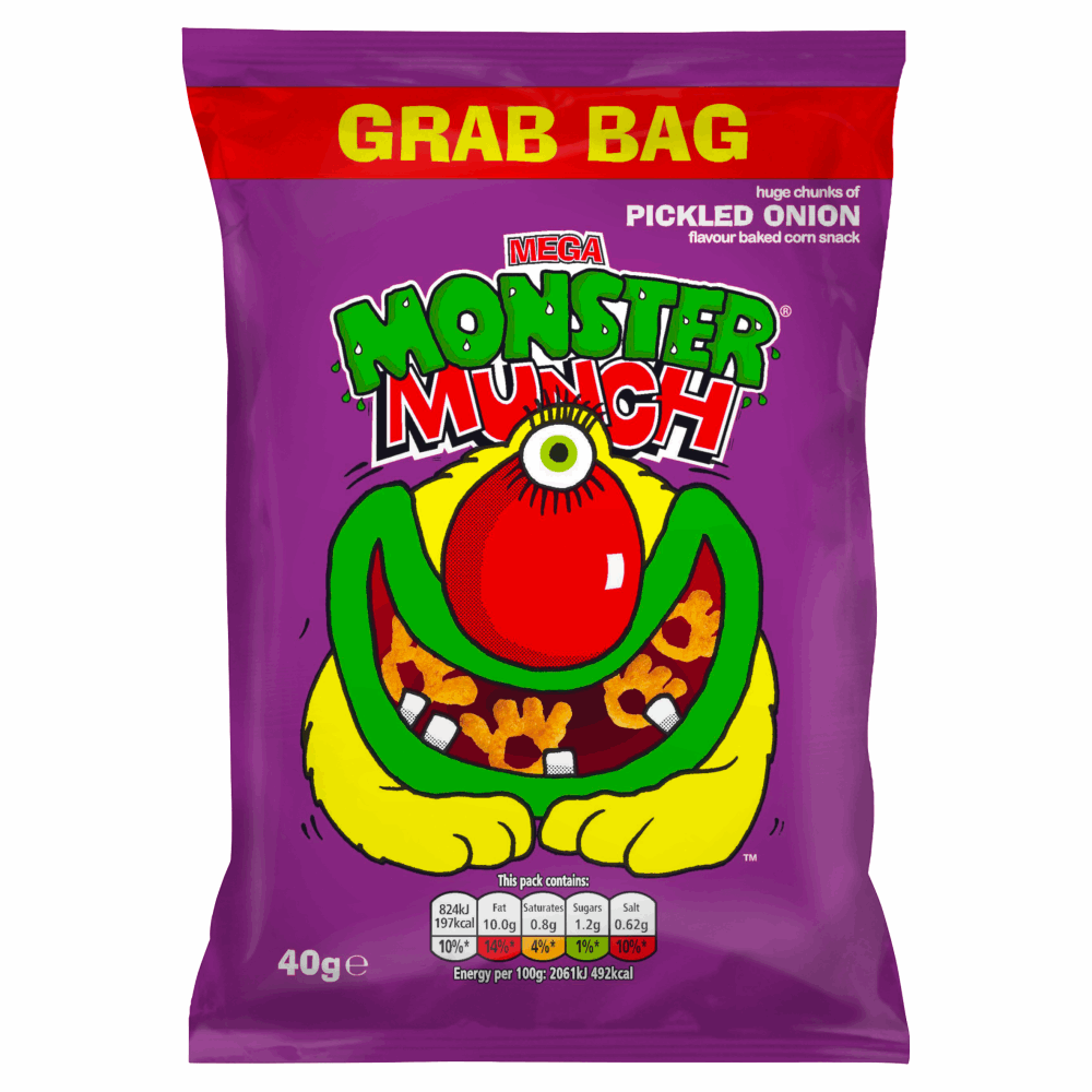 Mega Monster Munch Pickled Onion Snacks 40g by British Store Online