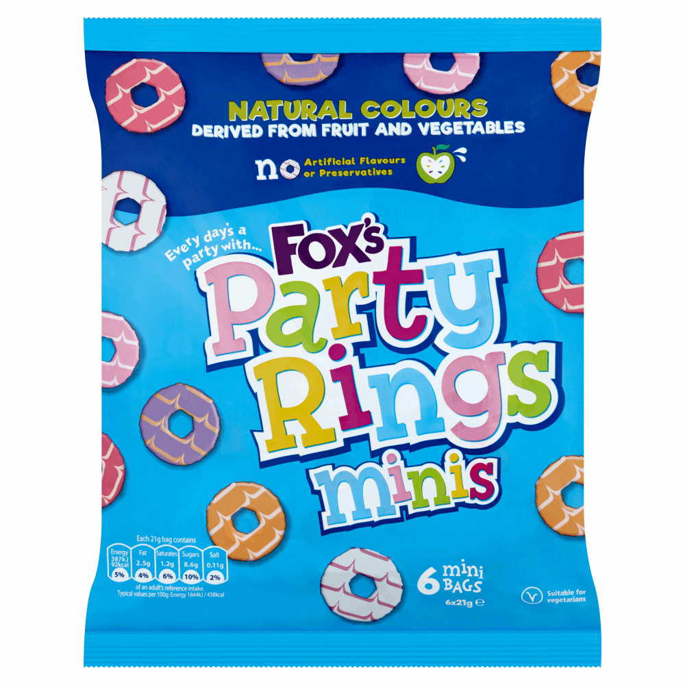 Fox's Party Rings Minis 6 x 21g by British Store Online