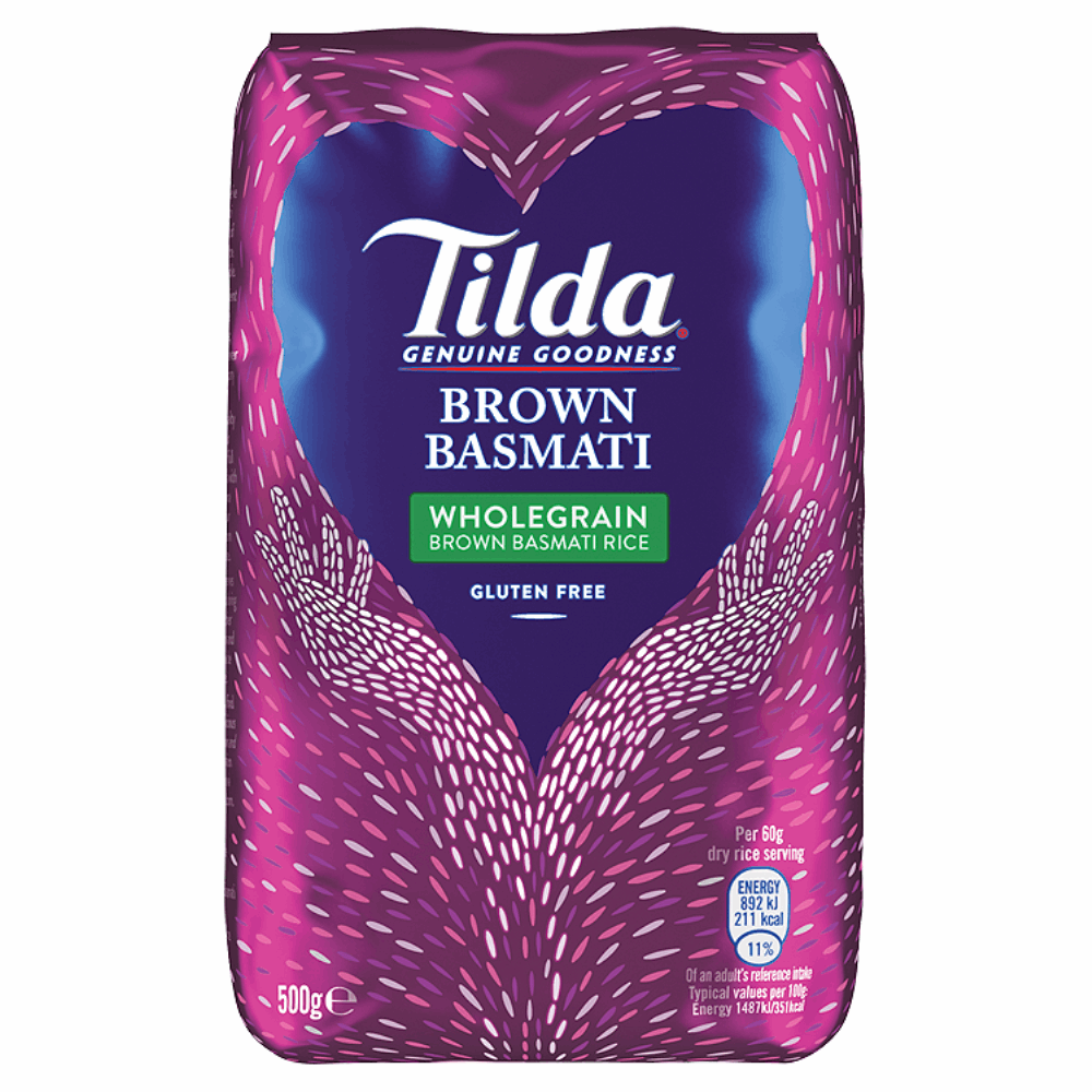 Tilda Brown Basmati Wholegrain Brown Basmati Rice 500g by British Store ...