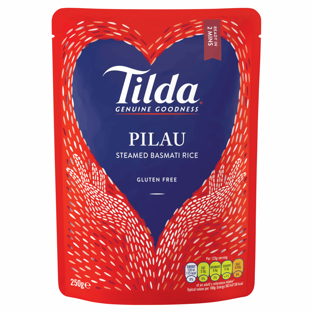 Tilda Pilau Steamed Basmati Rice 250g by British Store Online