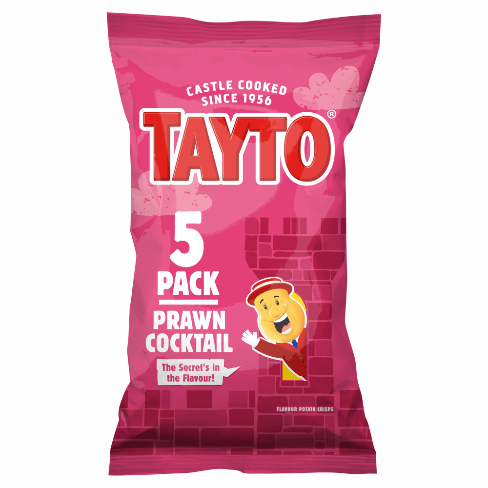 Tayto Prawn Cocktail Crisps 5x25g by British Store Online