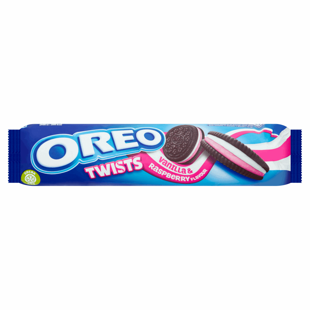 Oreo Twist Cookies Vanilla & Raspberry Flavour 157g by British Store Online