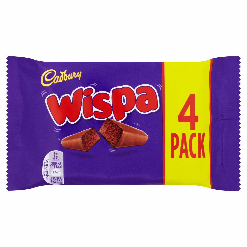 Cadbury Wispa Chocolate Bar 4 Pack 102g by British Store Online Cadbury Wispa Chocolate Bar 4 Pack 102g by British Store Online